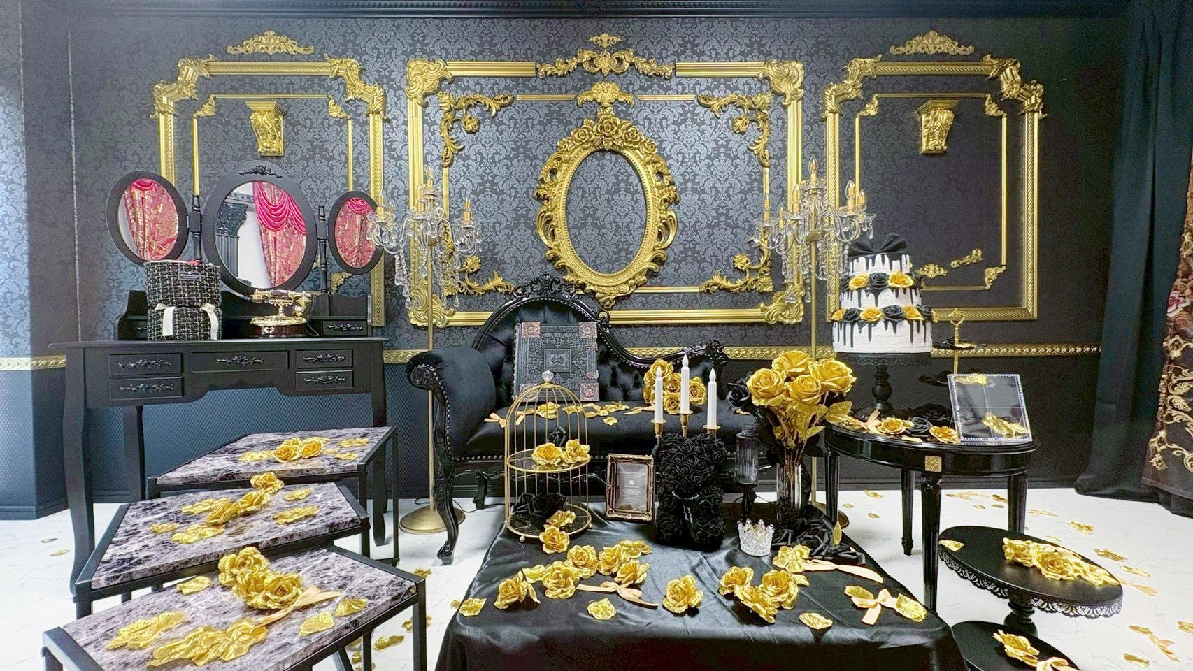 【1月オープン！】博多／💜黒×ゴシック×姫系撮影スタジオ💜／推し活／生誕祭／コスプレ／モデル撮影／商用OK／ブライダル／控室の写真15