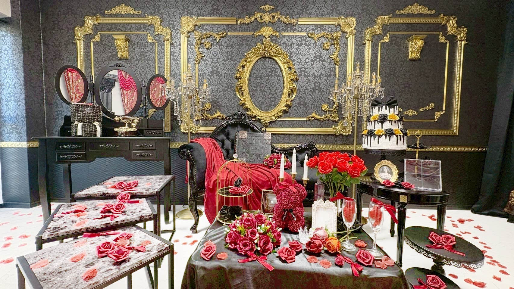 【1月オープン！】博多／💜黒×ゴシック×姫系撮影スタジオ💜／推し活／生誕祭／コスプレ／モデル撮影／商用OK／ブライダル／控室の写真12