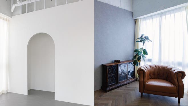 【湖北駅南口から徒歩約1分】アーチ漆喰壁×シックなグレー壁を備えた多用途撮影スタジオの写真1