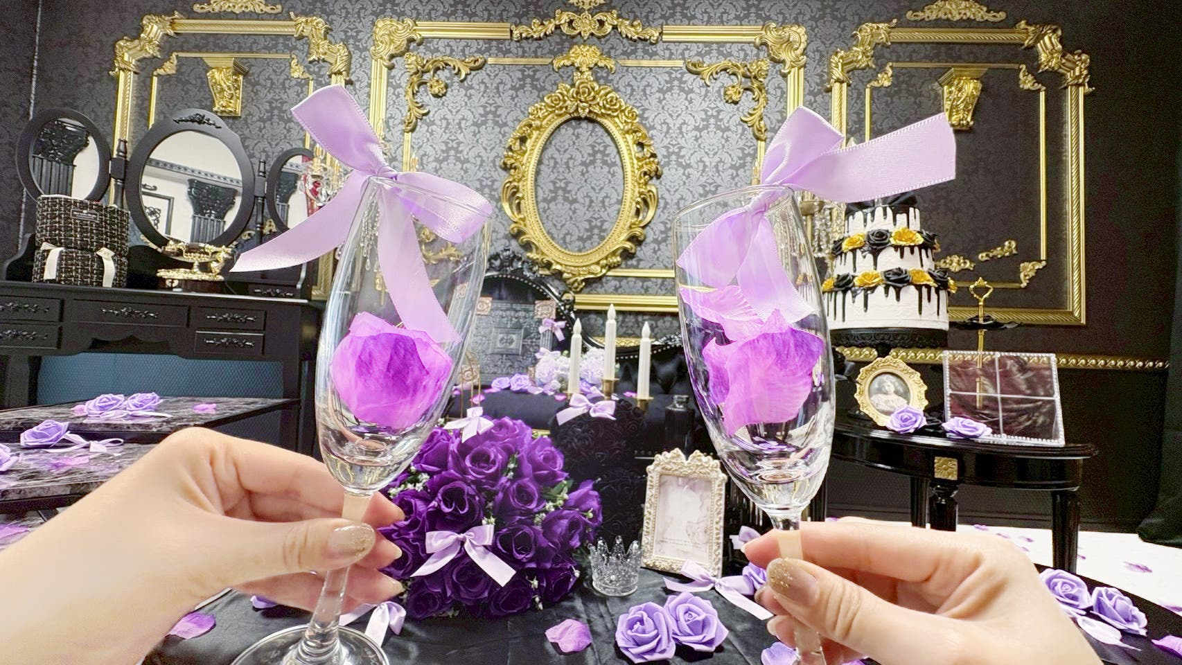 【1月オープン！】博多／💜黒×ゴシック×姫系撮影スタジオ💜／推し活／生誕祭／コスプレ／モデル撮影／商用OK／ブライダル／控室の写真5