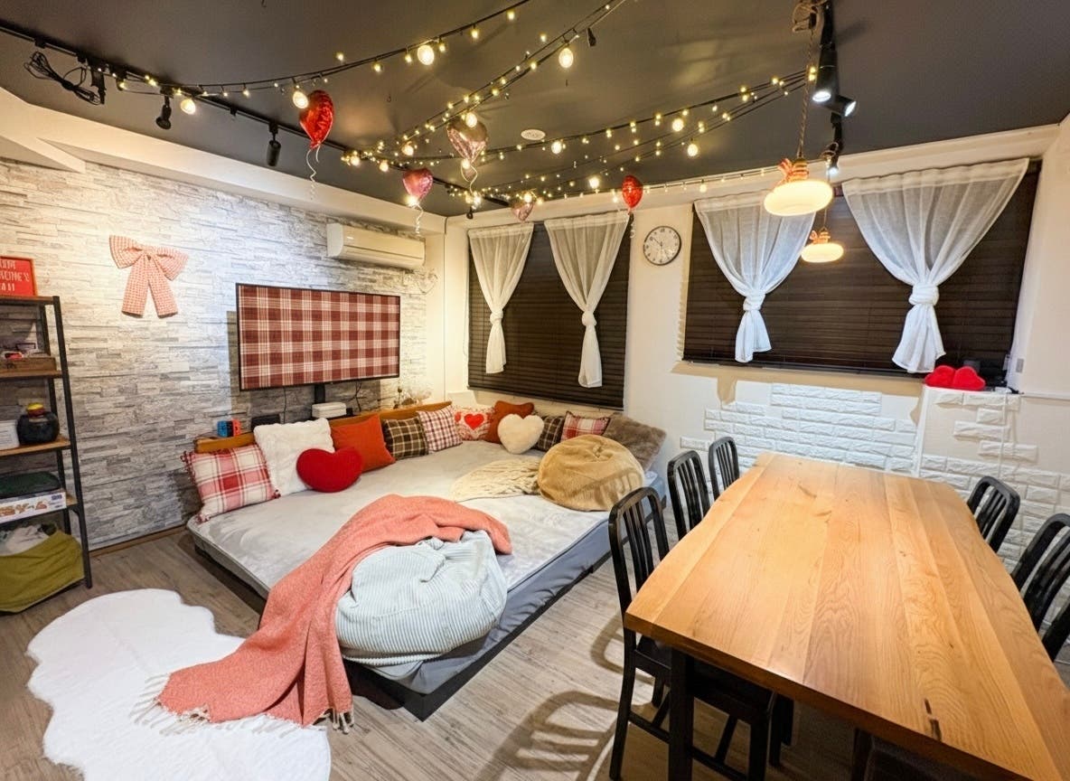 女子会パーティー✨ゴロゴロデート・映画鑑賞・ママ会🧸ごろんが出来る部屋｜渋谷道玄坂の写真1