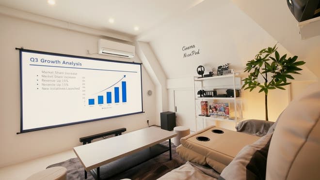 映像と音。映画館級プロジェクターのプライベートシアタールーム|当日予約可|アニメや映画鑑賞・おうちデート・推し活・新年会・TCGの写真6