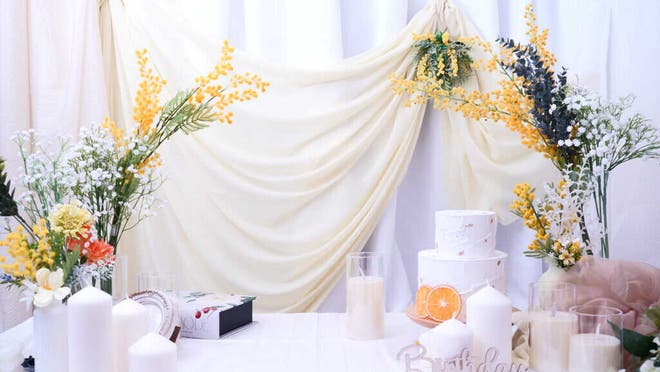 【大曽根駅徒歩2分】グレー塗り壁風+ピンクアーチ背景、白ホリ背景紙、クロマキー合成グリーンバック、子ども撮影に人気の写真17