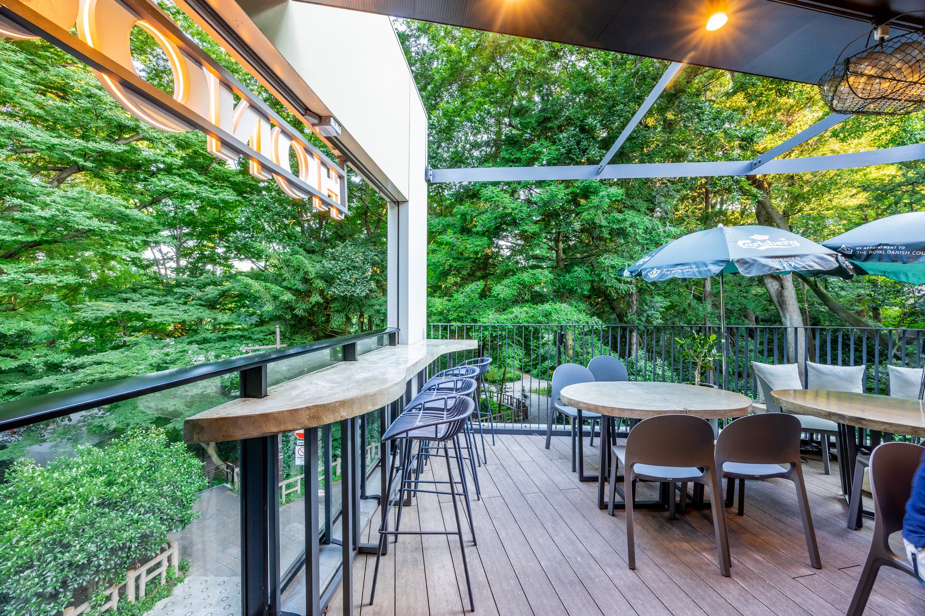 吉祥寺駅から徒歩4分、吉祥寺 井の頭公園テラス付きレストランです。 四季の移ろいを感じられる開放的で洗練されたデザイン空間の写真11