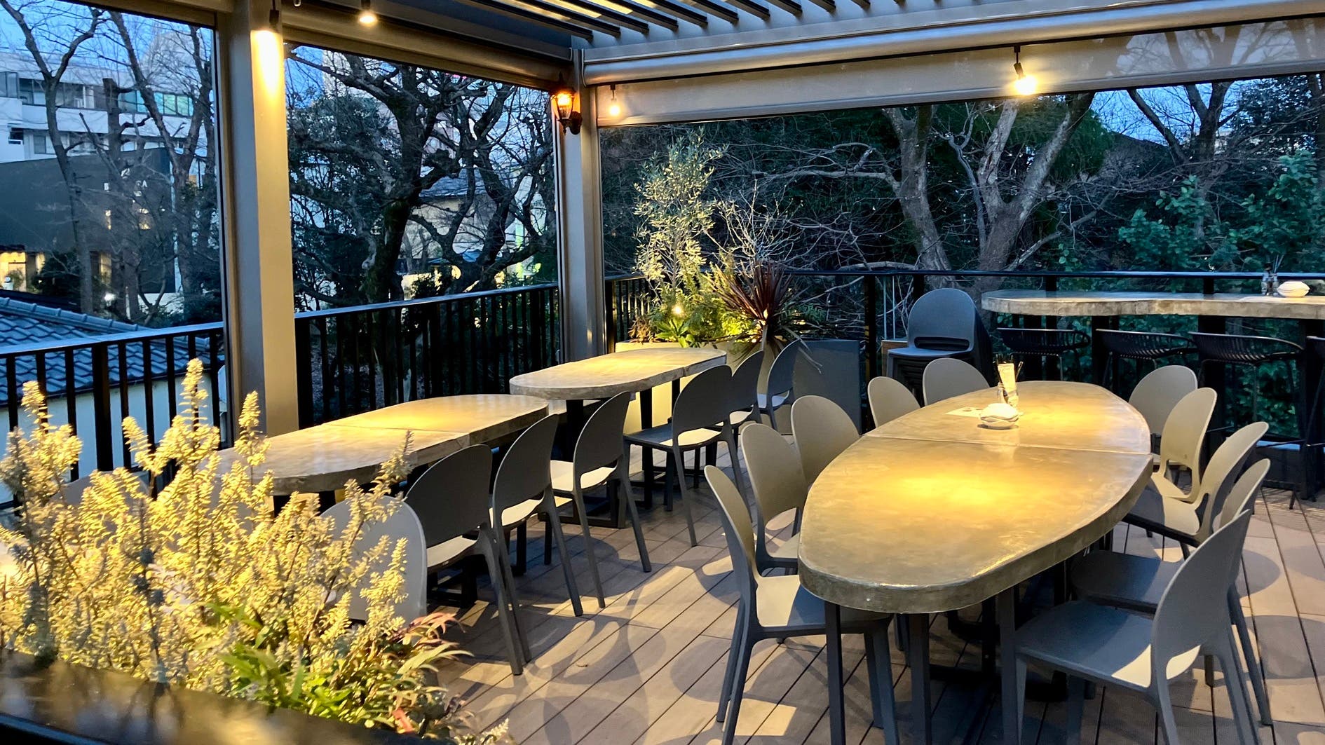 吉祥寺駅から徒歩4分、吉祥寺 井の頭公園テラス付きレストランです。 四季の移ろいを感じられる開放的で洗練されたデザイン空間の写真17