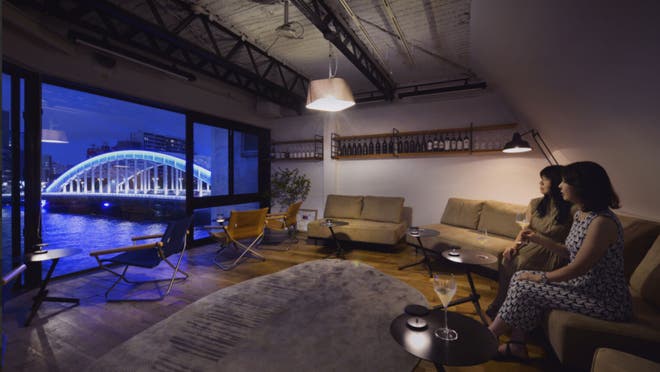 隅田川ビュー|自然光が入る上質ラウンジ|撮影・取材・少人数イベント向け(4F)の写真1