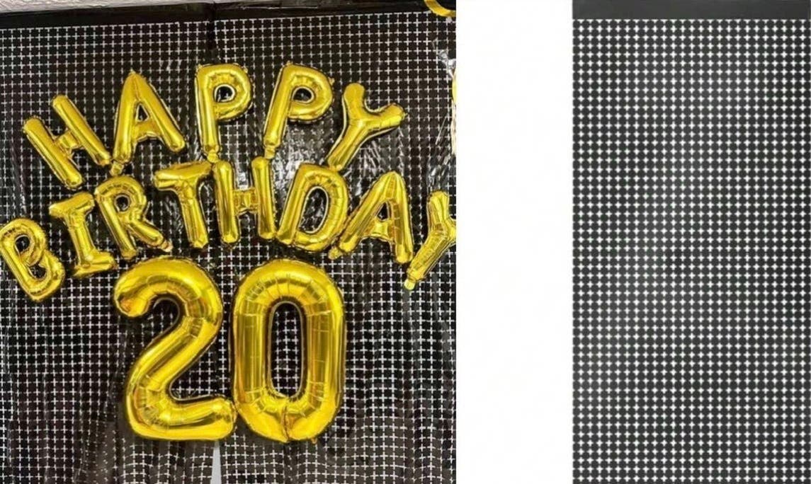 購入品｜デコレーション用カーテン｜ゴールド、黒、ピンクの画像2