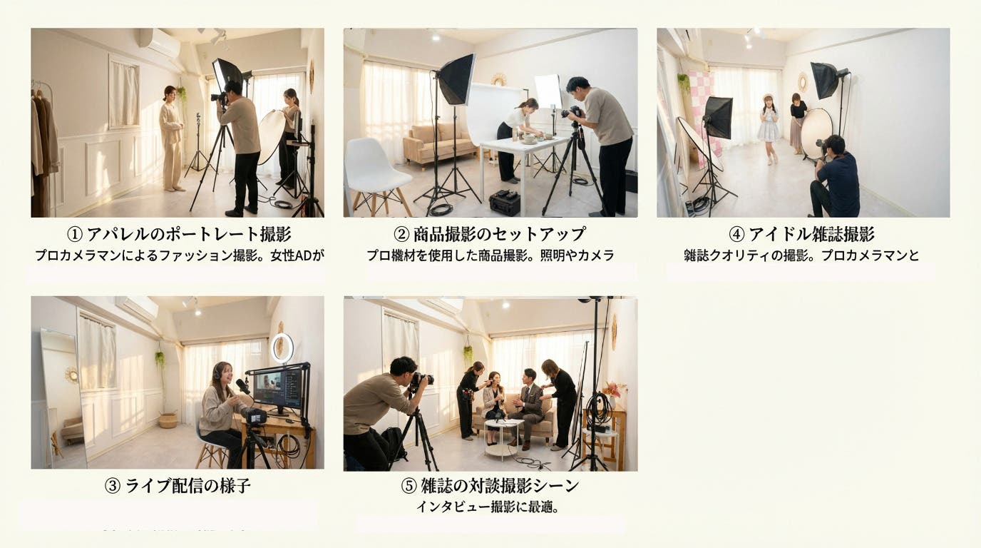 【07💐完全貸切の撮影スタジオ｜JR錦糸町駅4分】自然光◎撮影小物無料✨モール壁で高級感グッと演出/ ポートレート✨ ２0m²の写真4