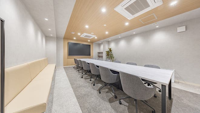 北浜駅徒歩4分、大型モニター・Wi-Fi完備の14名用会議室の写真4