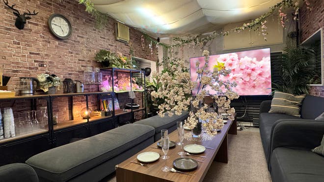 🌸インドア花見開催中!!🌸神田駅徒歩5分🚃本格電気式ピザ窯🍕75インチ大画面テレビ📺 14名ソファー席🛋️の写真1