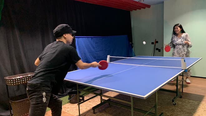 24h営業!ゴルフ、ジムの入った施設の中にあるマシン卓球練習場。1人練習に最適。2人でも利用可。の写真2