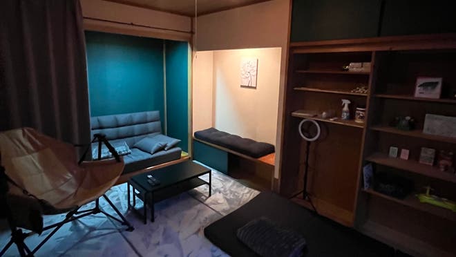 徒歩4分🚉和モダン畳ラウンジ🍵完全個室・監視カメラなし安心空間📹24時間利用可撮影・休憩・配信に最適駅近便利高級感空間の写真1