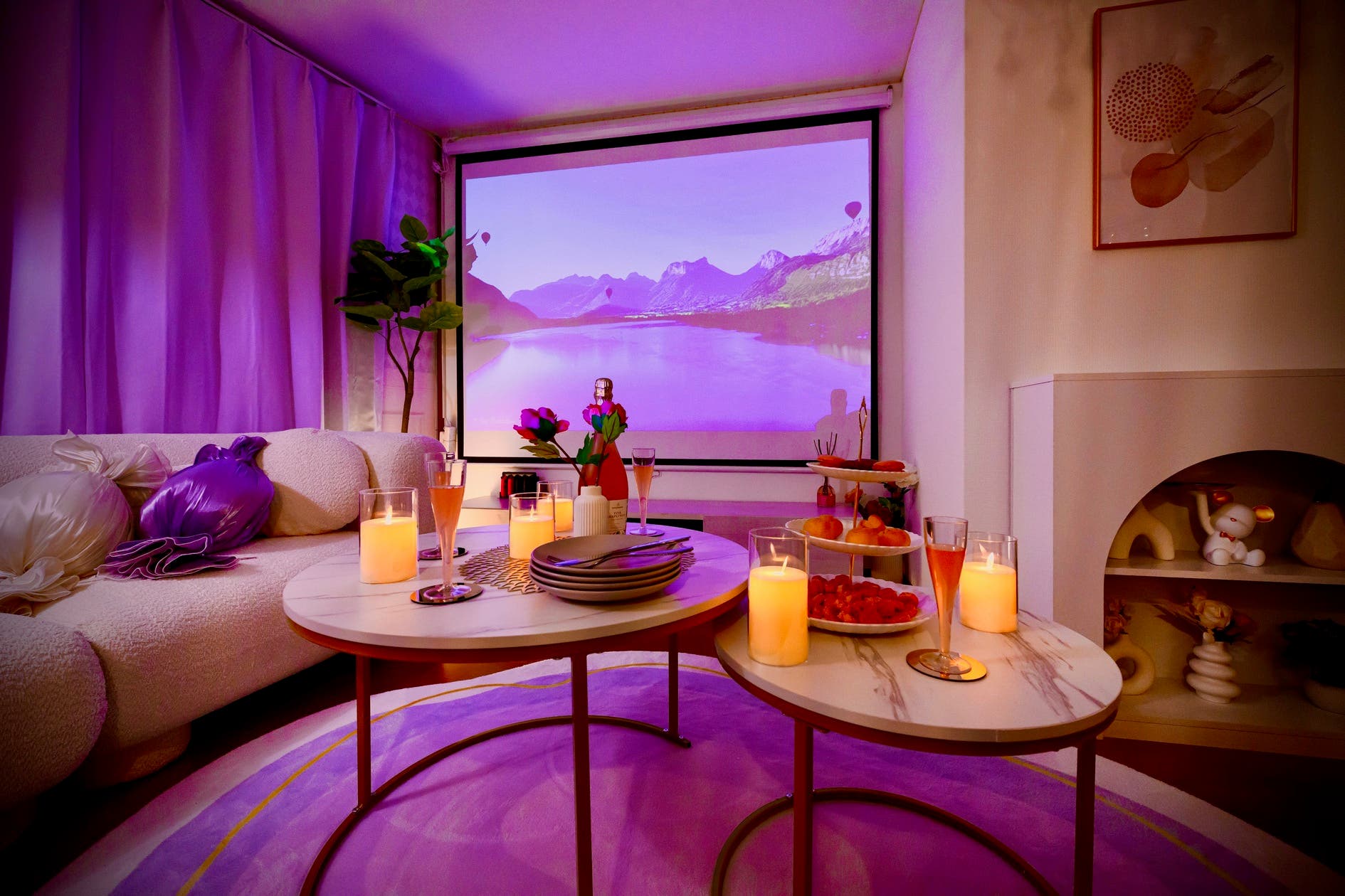 ✨大人かわいい世界観🤍ラグジュアリー女子会🍾 100㌅鑑賞会＆Switch🎮生誕祭にも🍰どこから撮っても写真映え📸の写真2