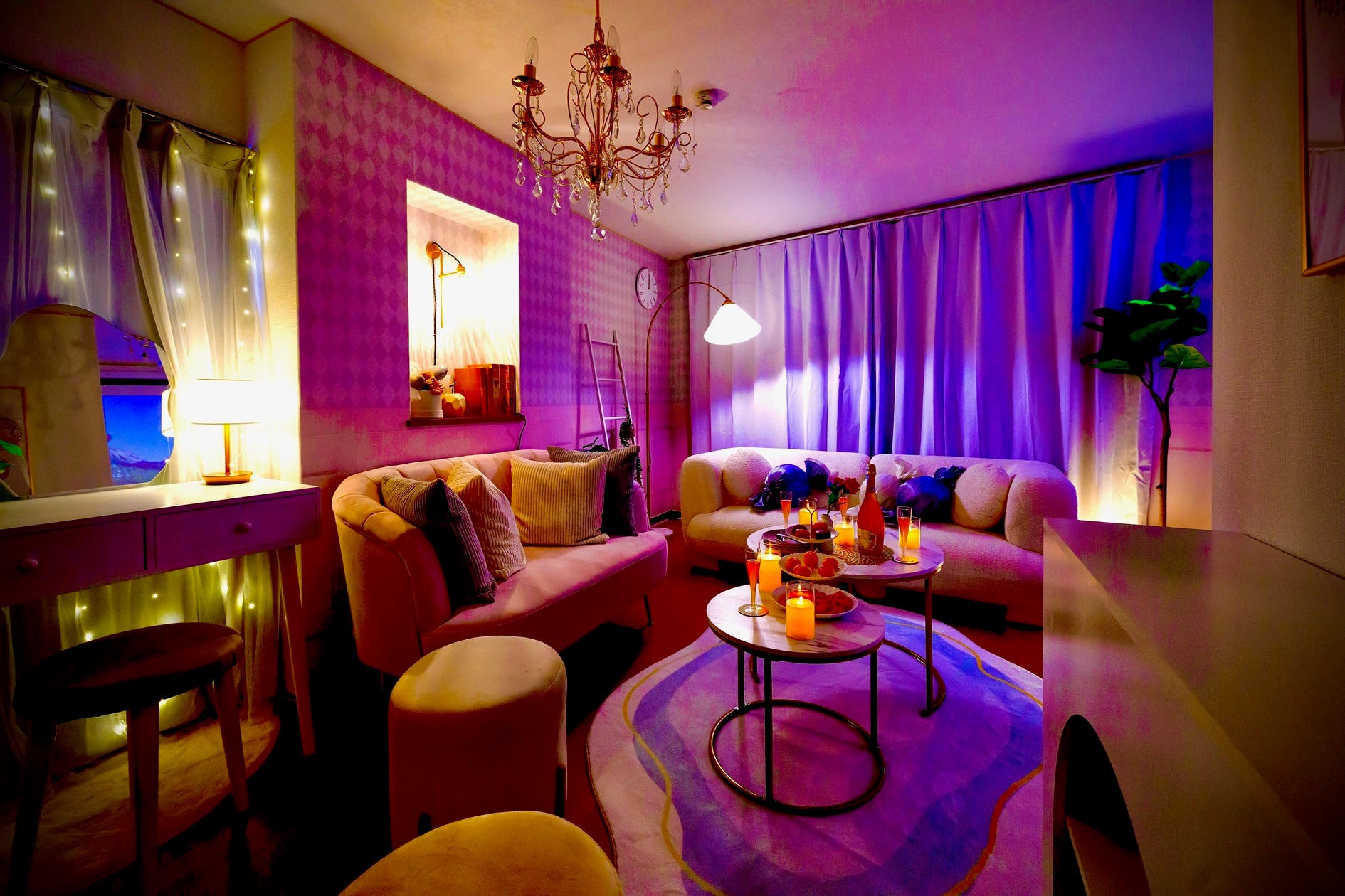 ✨大人かわいい世界観🤍ラグジュアリー女子会🍾 100㌅鑑賞会＆Switch🎮生誕祭にも🍰どこから撮っても写真映え📸の写真5