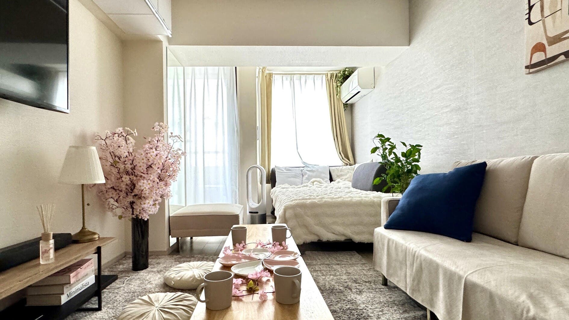 五反田2分🛋️24時間🎥撮影配信🎄パーティー📺55型TV🎬アマプラ映画✨シンプルモダン内装🏠ゴミ捨て無料の写真1