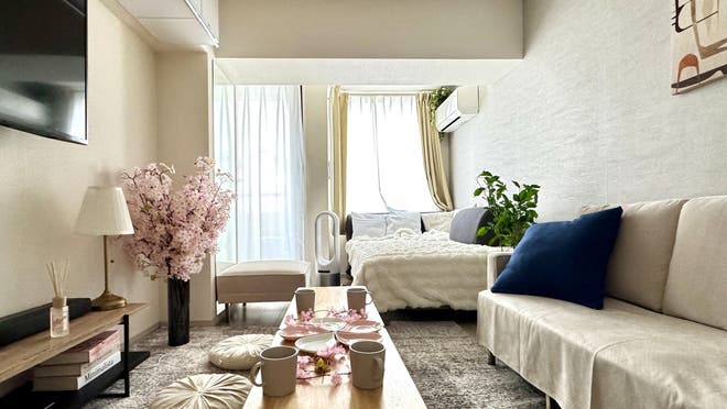 五反田2分🛋️24時間🎥撮影配信🎄パーティー📺55型TV🎬アマプラ映画✨シンプルモダン内装🏠ゴミ捨て無料の写真1