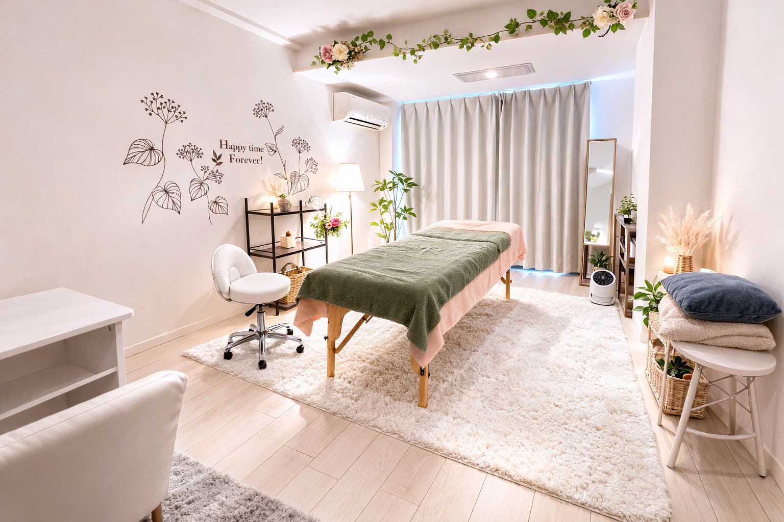 【心斎橋/長堀橋徒歩5分】白基調の清潔な多目的個室サロン🌸ゴミ捨てOK片付け15分無料！シャワー完備!マッサージ/エステ/会議の写真1