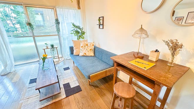 原宿駅徒歩5分/平成レトロ/団地リノベ/デザイナーズインテリア/自然光/2面採光/ベランダの写真11