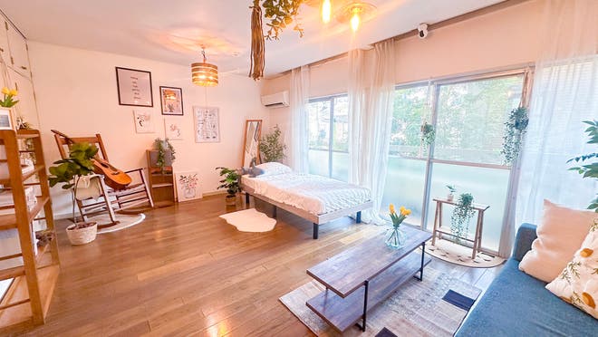 原宿駅徒歩5分/平成レトロ/団地リノベ/デザイナーズインテリア/自然光/2面採光/ベランダの写真8