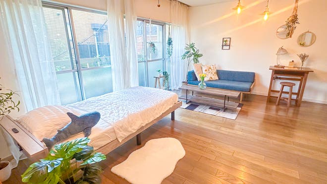 原宿駅徒歩5分/平成レトロ/団地リノベ/デザイナーズインテリア/自然光/2面採光/ベランダの写真9