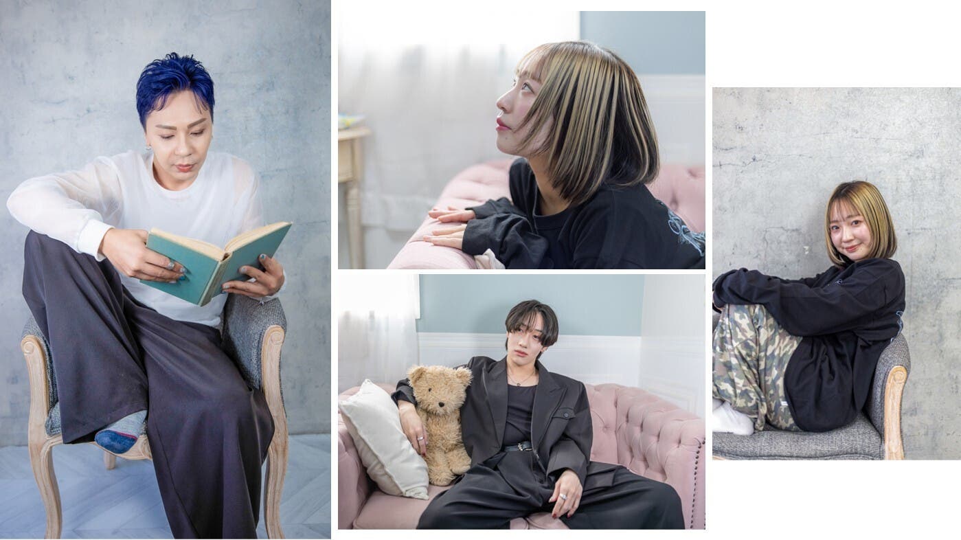 🎁ワンコインプラン💰名古屋6分｜ブルーグレー×コンクリ×ヴィンテージドアの3背景｜自然光フェミニンスタジオ｜ポトレ・推し誕の写真4