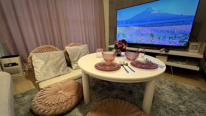 💕ピンク×ラベンダーのおしゃれ空間💕名古屋駅7分🚶♀️最大6名🙆♀️55㌅大型TV女子会・推し活◎の写真3