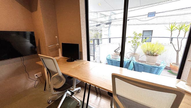 西大井駅徒歩7分/24時間利用可 2名用個室 仕事/会議/勉強 モダンな雰囲気の和室でゆっくり/TV、バルコニーテラス、ソファ の写真5