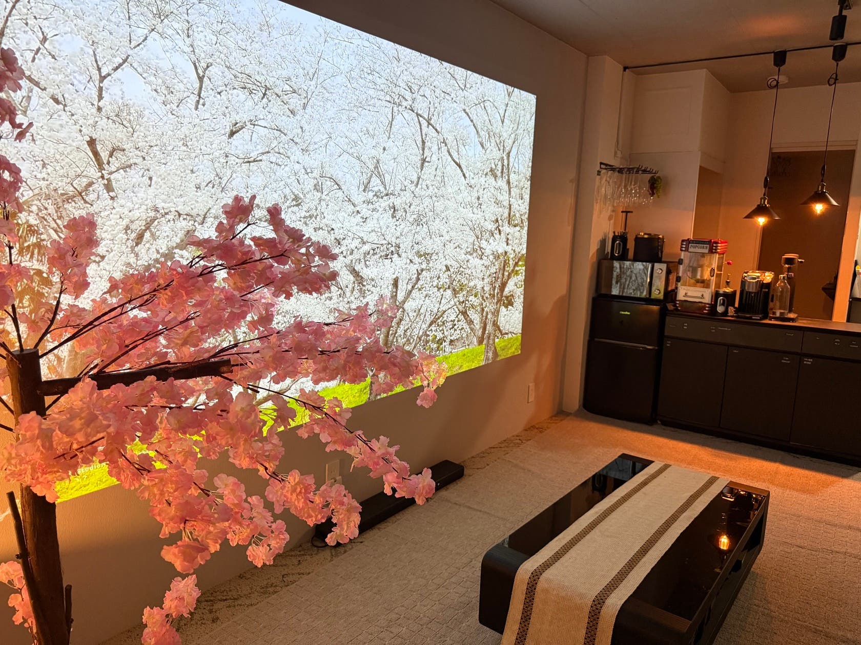 🌸お花見ver｜大人の秘密基地シアター｜大画面で鑑賞🎬｜パーティー・推し活・撮影・女子会・ゆったりデート｜の写真2