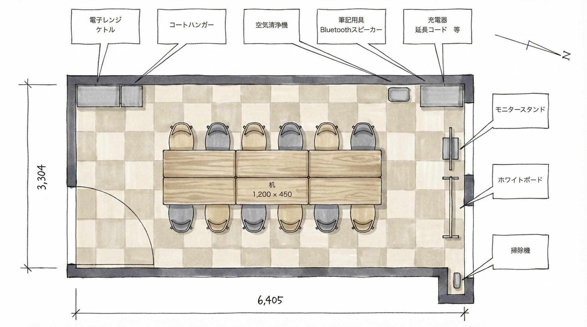 【JR三ノ宮駅0分】最大12名貸し会議室｜40型モニター無料｜会議・面接・研修・勉強会・仕事終わりの打ち合わせの写真14