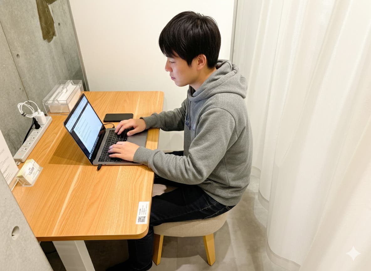 【学芸大学駅徒歩1分｜24時間営業｜12Cブース】カウンター席／高速Wi-Fi／電源・充電／テレワーク・作業・勉強・休憩等の写真19