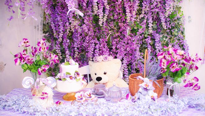 要町駅徒歩4分の可愛いレンタルスペース♡紫の藤の花のお部屋💜ポートレート撮影🤍コスプレ🤍推し活🤍女子会の写真2