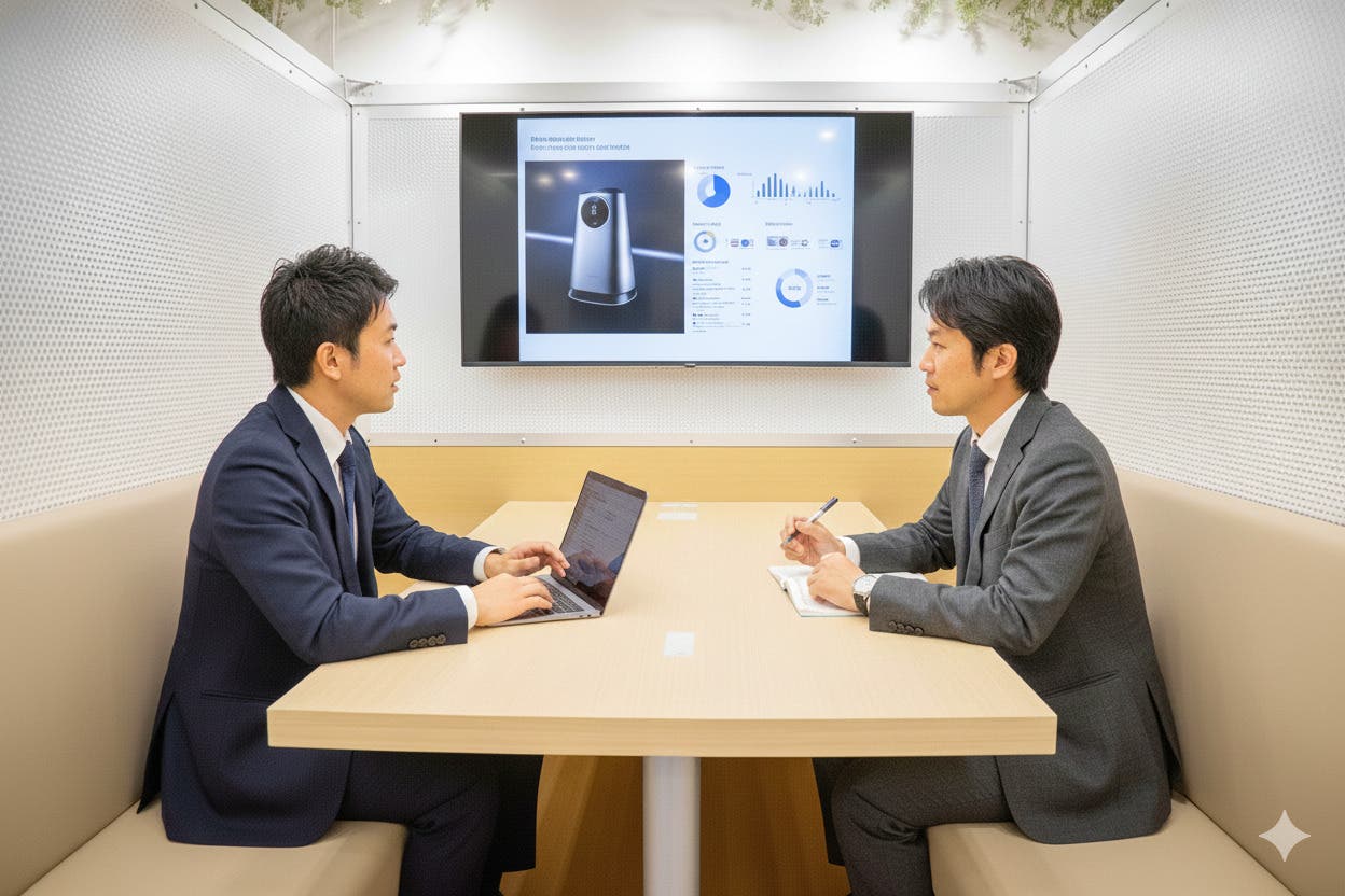 【新宿三丁目駅徒歩1分｜2Gブース】最大6名／高速Wi-Fi／55型モニター／会議・商談・面接・打ち合わせ・作業等の写真27
