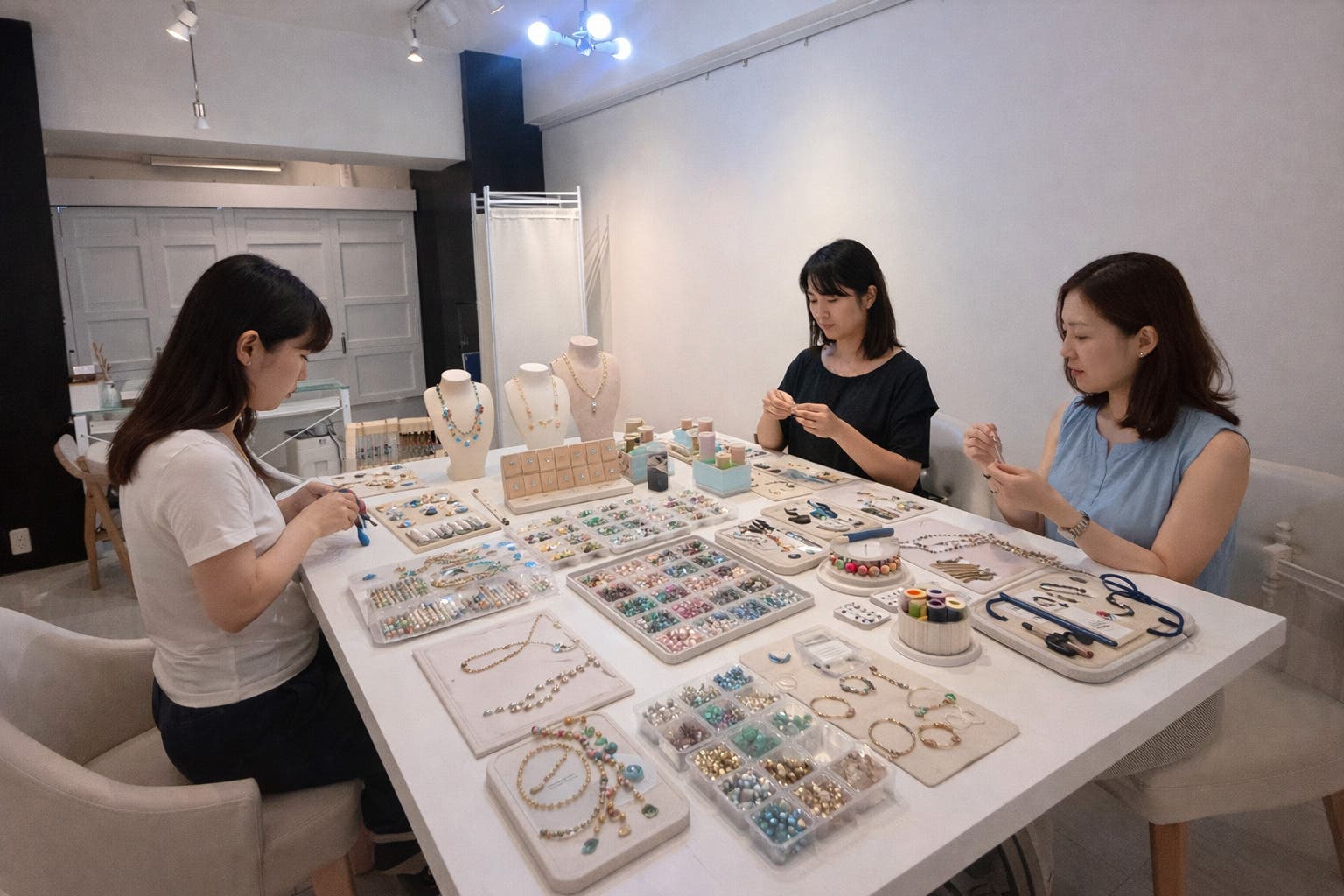 新宿駅至近⭐︎代々木駅からも！白基調の清潔なスペース⭐︎ワークショップにおすすめ⭐︎ジュエリー・手芸・メイク・フラワーなどの写真9