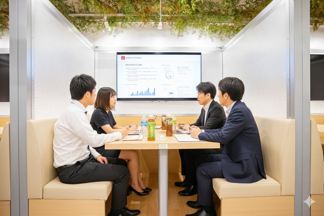 【秋葉原駅徒歩2分｜24時間営業｜5Gブース（2階）】最大6名／高速Wi-Fi／55型モニタ／会議・商談・面接・打合せ・作業等の写真18