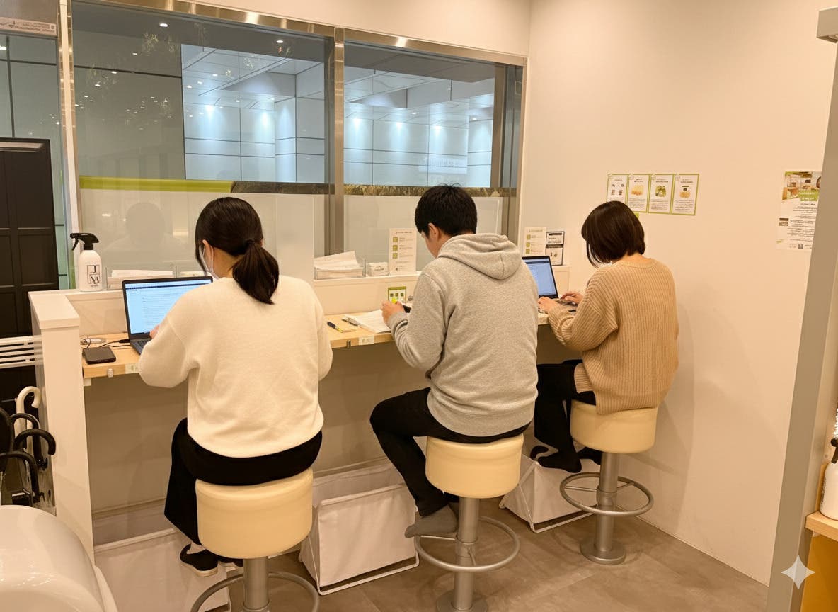 【新宿駅徒歩2分｜2Cブース】カウンター席／高速Wi-Fi／電源・充電／テレワーク・作業・勉強・休憩等の写真18