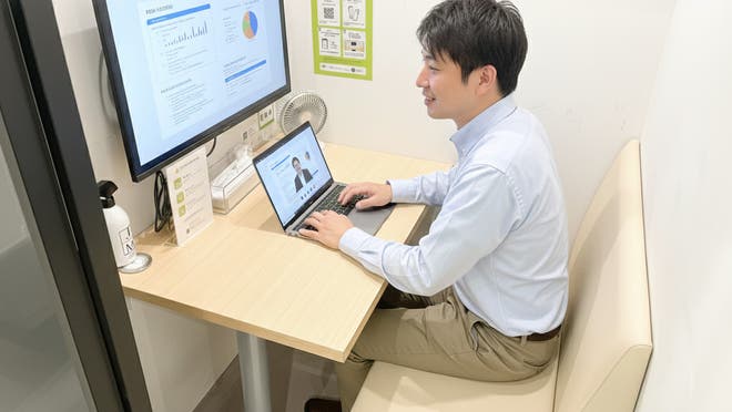 【新宿駅徒歩2分|15PSブース】ワークブース/防音完全個室/31.5型モニター/充電/web商談・面接・MTG・テレワーク等の写真25