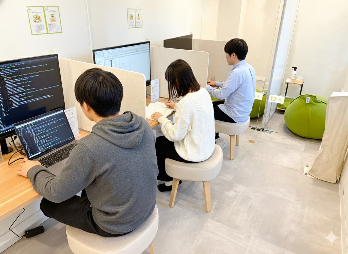 【東京駅徒歩3分｜24時間営業｜11Cブース】カウンター席／高速Wi-Fi／31.5型モニタ／電源・充電／テレワーク・作業・勉強の写真18