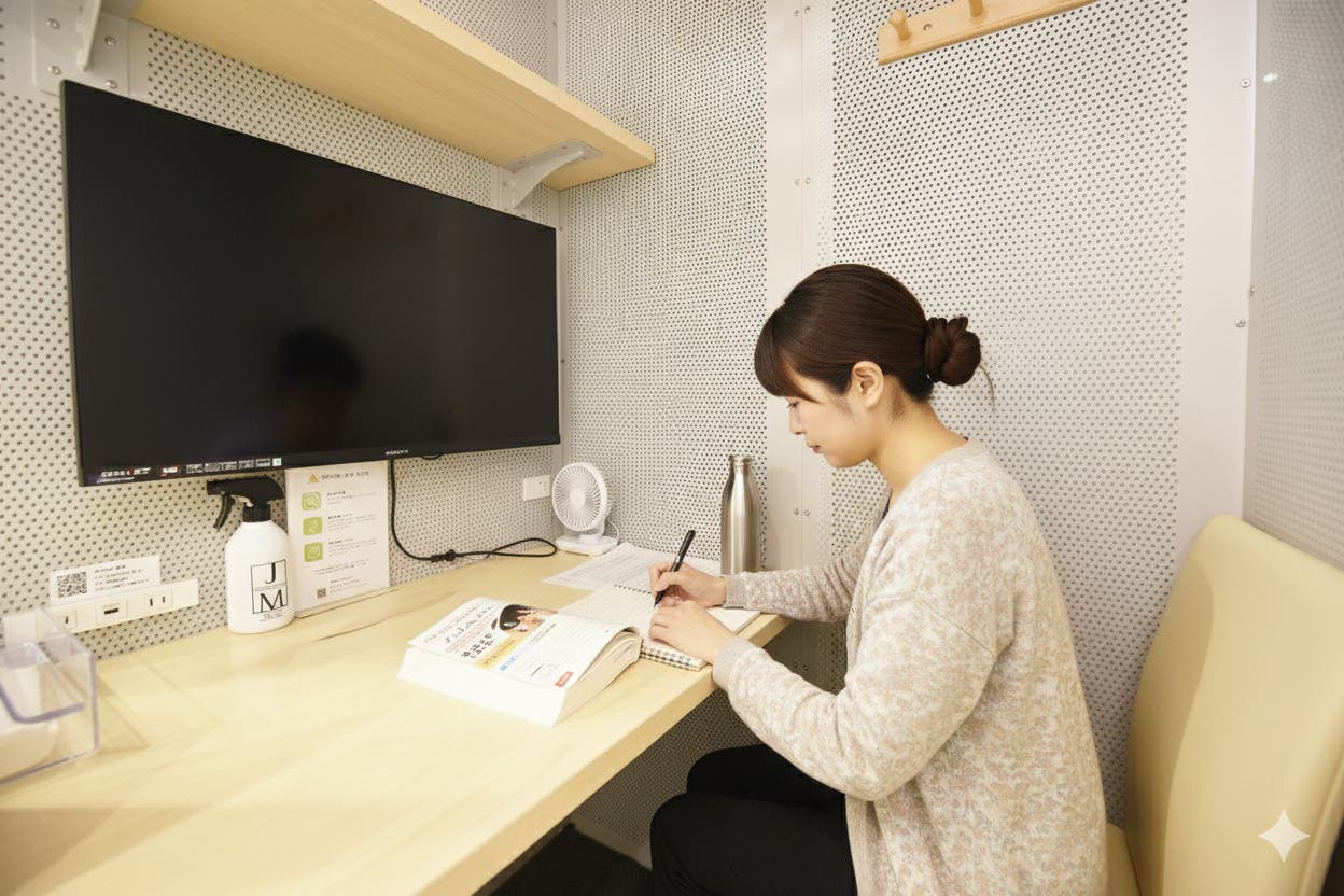 【飯田橋駅徒歩1分｜24時間営業｜12PSブース】高速Wi-Fi／31.5型モニター／充電／web商談・面接・テレワーク等の写真21