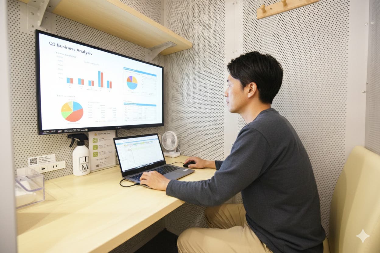 【飯田橋駅徒歩1分｜24時間営業｜13PSブース】高速Wi-Fi／31.5型モニター／充電／web商談・面接・テレワーク等の写真28