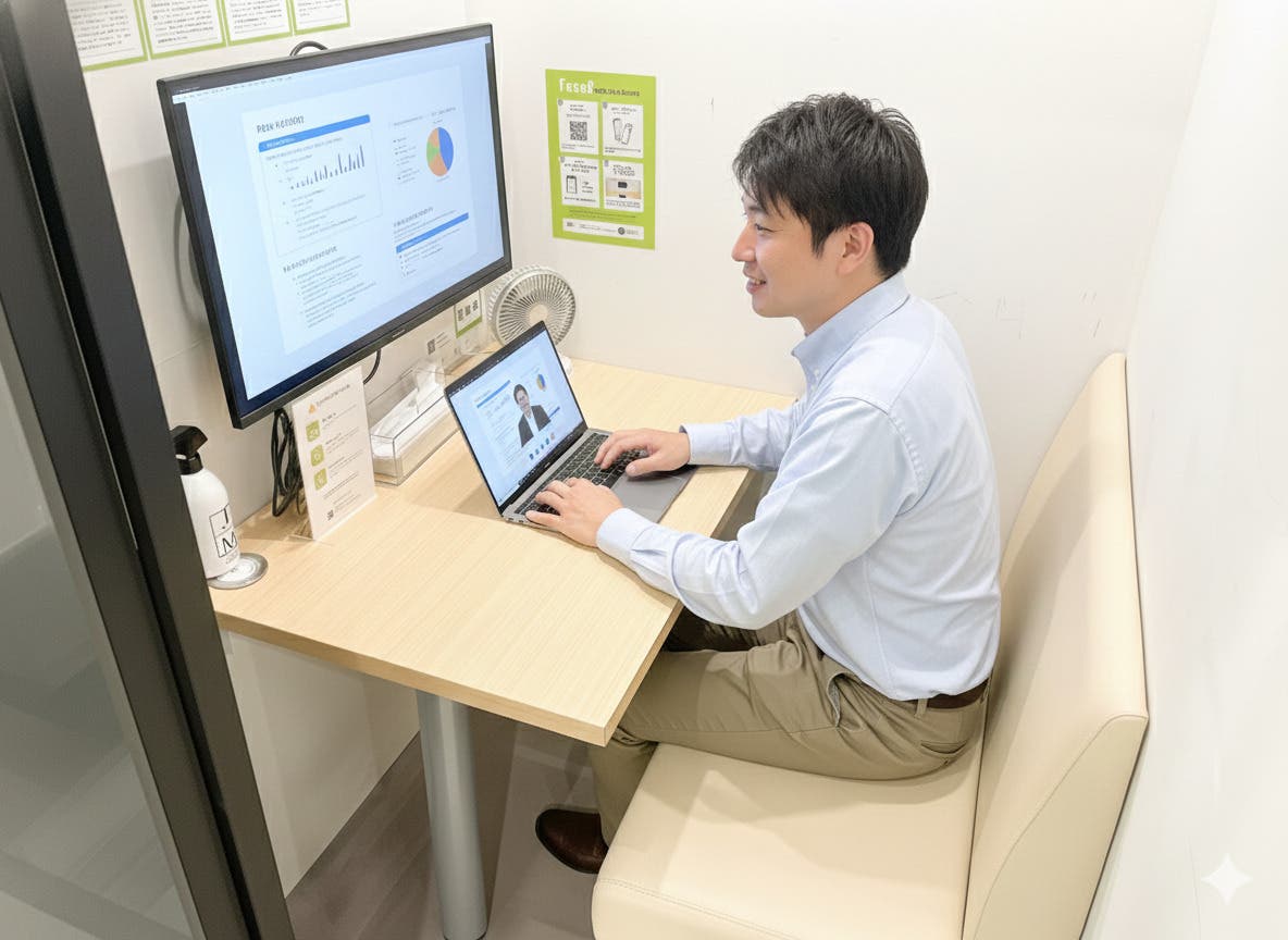 【池袋駅徒歩1分｜24時間営業｜11PSブース】防音完全個室／31.5型モニター／充電／web商談・面接・MTG・テレワーク等の写真26