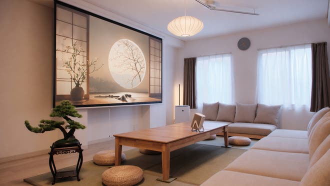 盆栽と掛け軸が迎える畳×ソファの和空間|市ヶ谷5分|最大24名・パーティー/撮影/会議の写真1