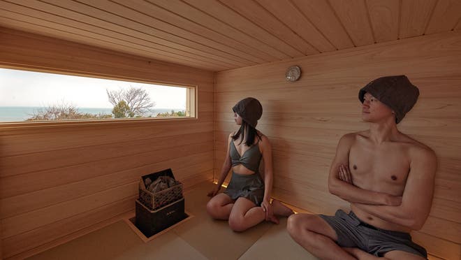 2026年米TIME誌「訪れるべき場所50」選出の伊勢神宮から45分。波打ち際、海抜22m断崖の絶景邸宅。2階建サウナ&プール。の写真21