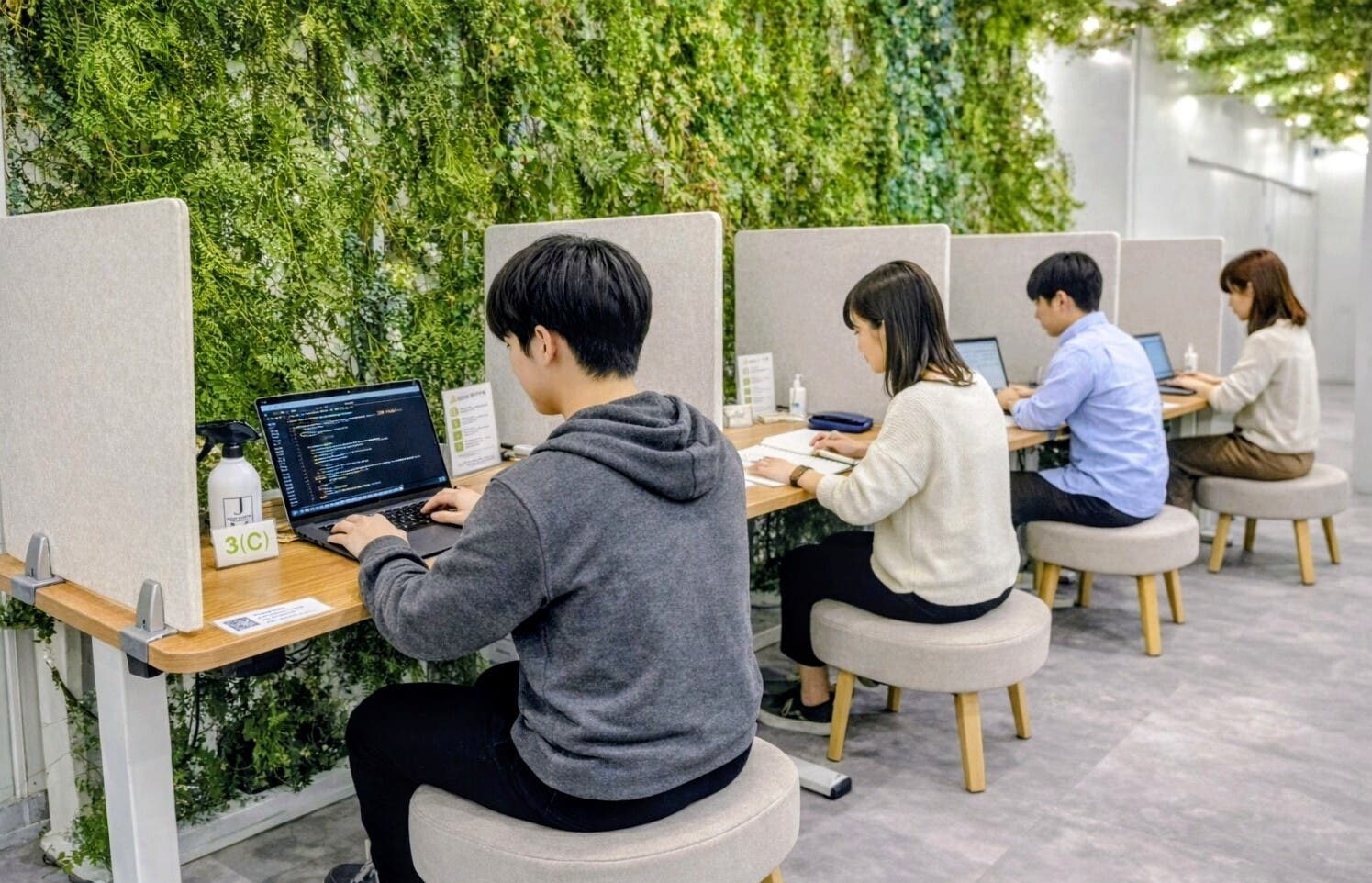 【東白楽駅徒歩3分｜24時間営業｜3Cブース】カウンター席／高速Wi-Fi／電源・充電／テレワーク・作業・勉強・休憩等の写真16