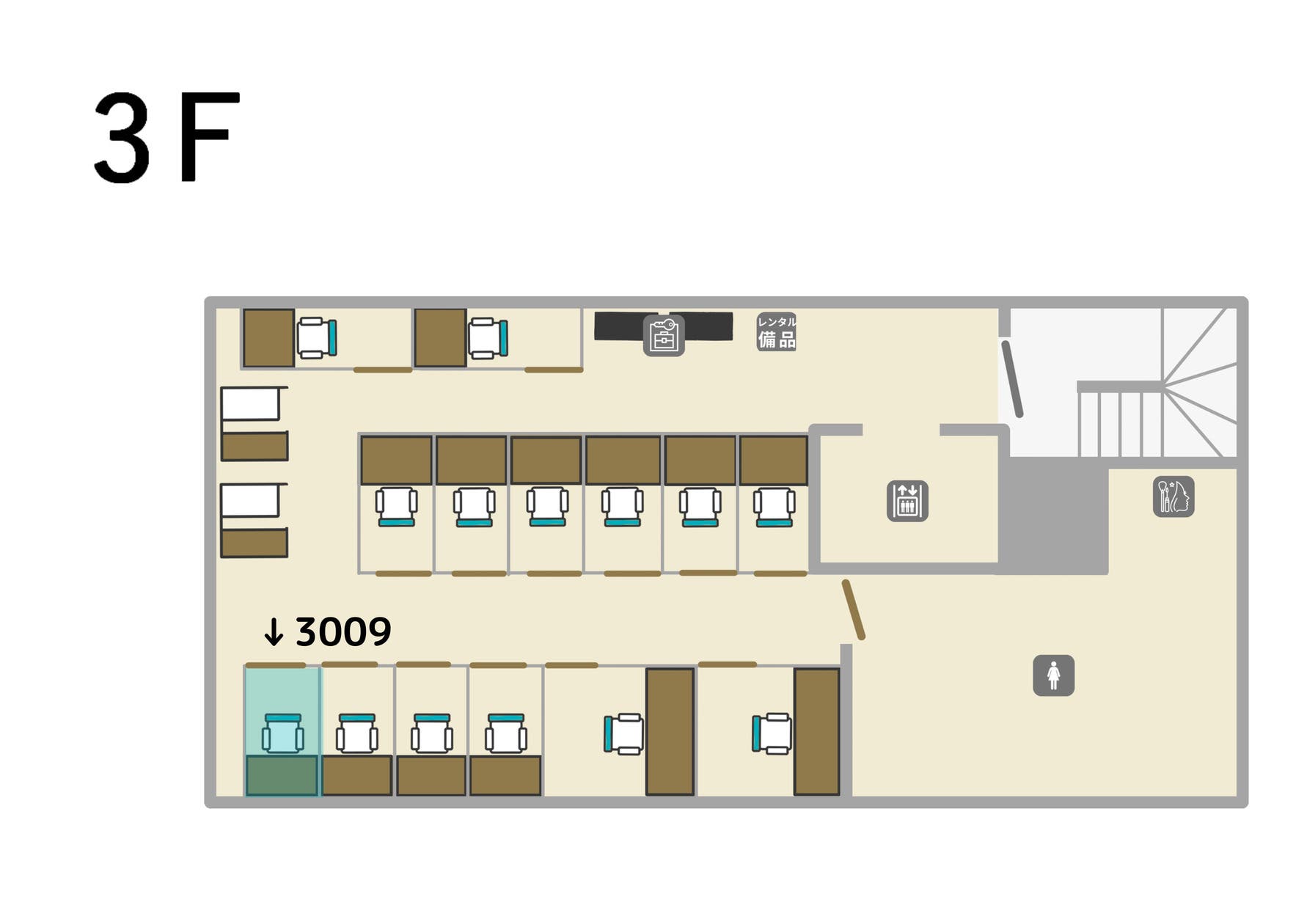 【¥561/1h】上野駅近・モニター付き鍵付き完全個室／テレワーク・Web会議向け（3009）の写真2