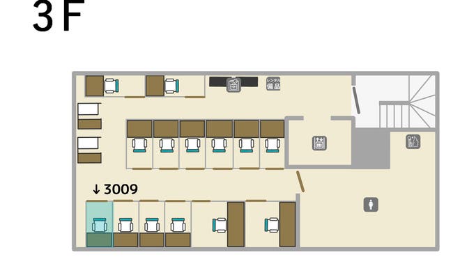 【¥561/1h】上野駅近・モニター付き鍵付き完全個室/テレワーク・Web会議向け(3009)の写真2