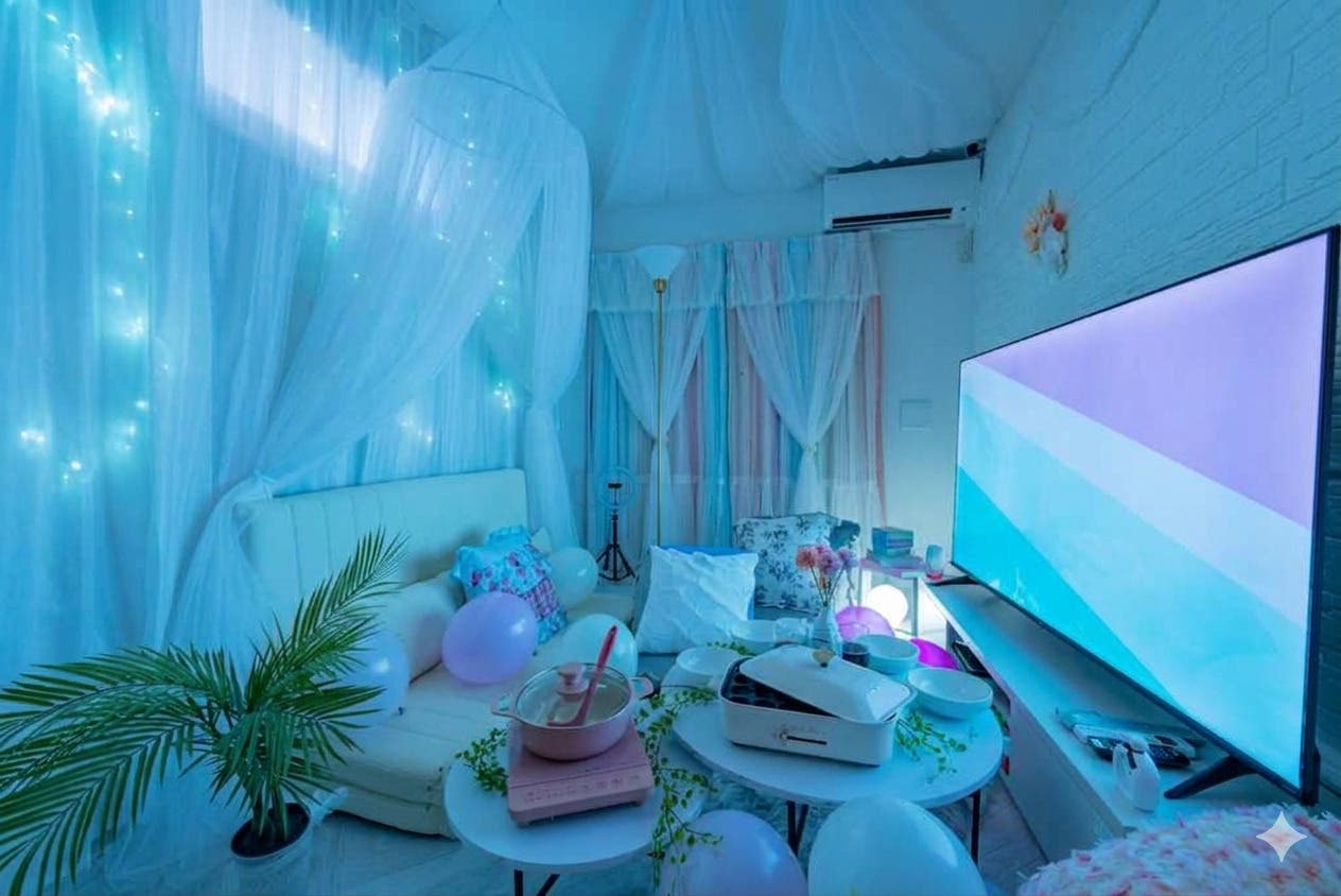 4周年感謝セール🎉プリンセス気分✨天蓋✨30色ネオン空間✨女子会🍷デート💖撮影📷推し活💖神サイズTV📺セブン１分の写真4