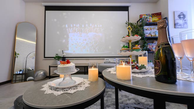 🤍オトナの隠れ家🥂本気デート/誕生日祝い🎂女子会で選ばれる映えスポット🍷大迫力100㌅鑑賞会&Switch📽️の写真11