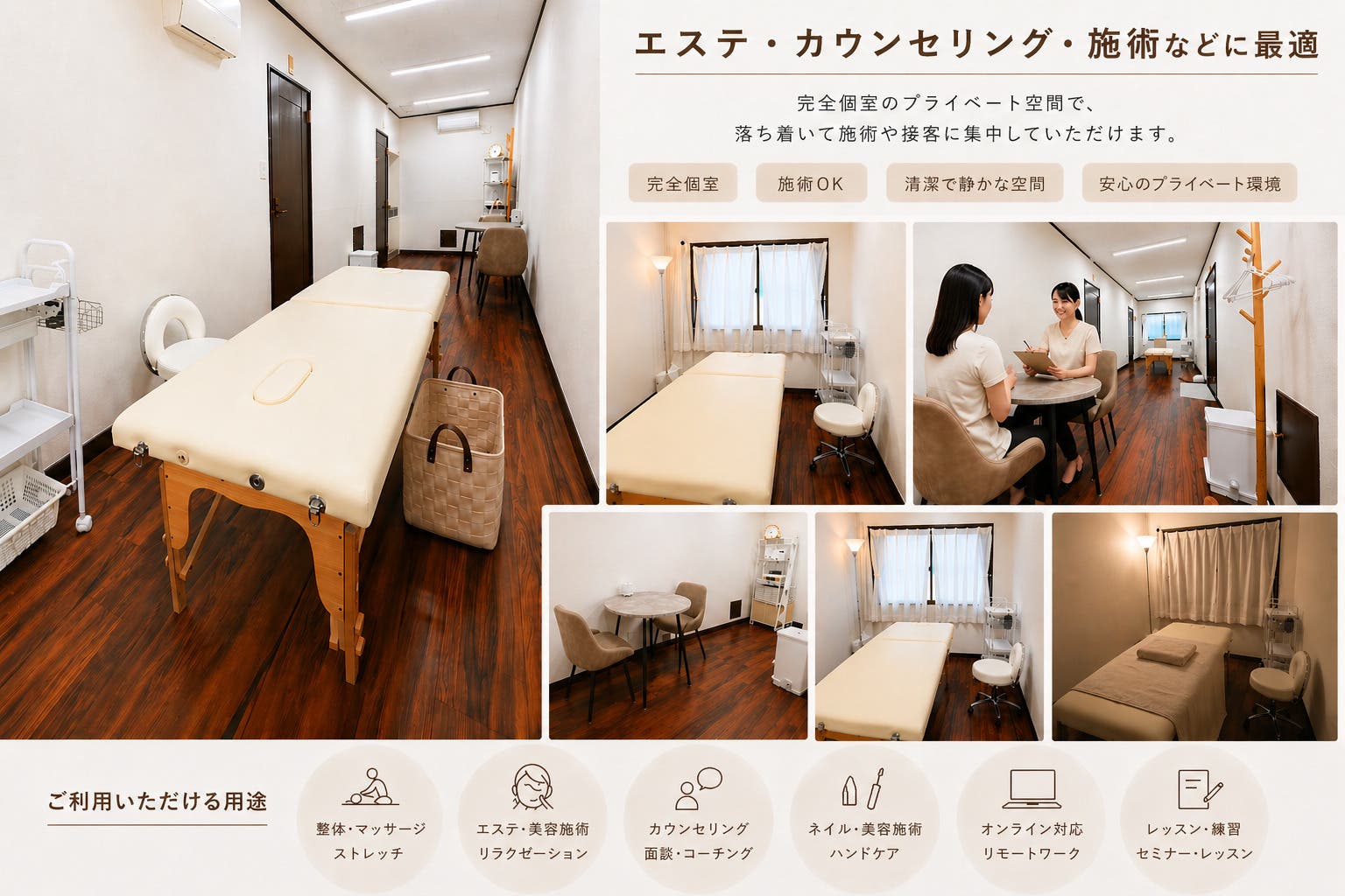 🎉【人形町6分/茅場町5分】🎉完全個室｜エステ・整体に最適｜備品無料でそのまま施術OK｜副業・練習歓迎の写真3