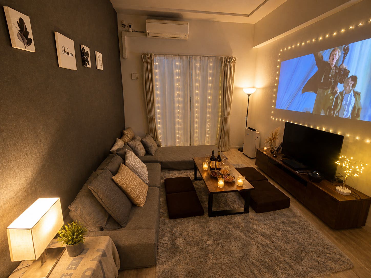 貸切映画館🍿【難波駅6分】大画面プロジェクター🍹誕生日🎁二人っきりデート❤️ごろごろ🛋️ボドゲ🎲プラネタリウム💫女子会の写真1