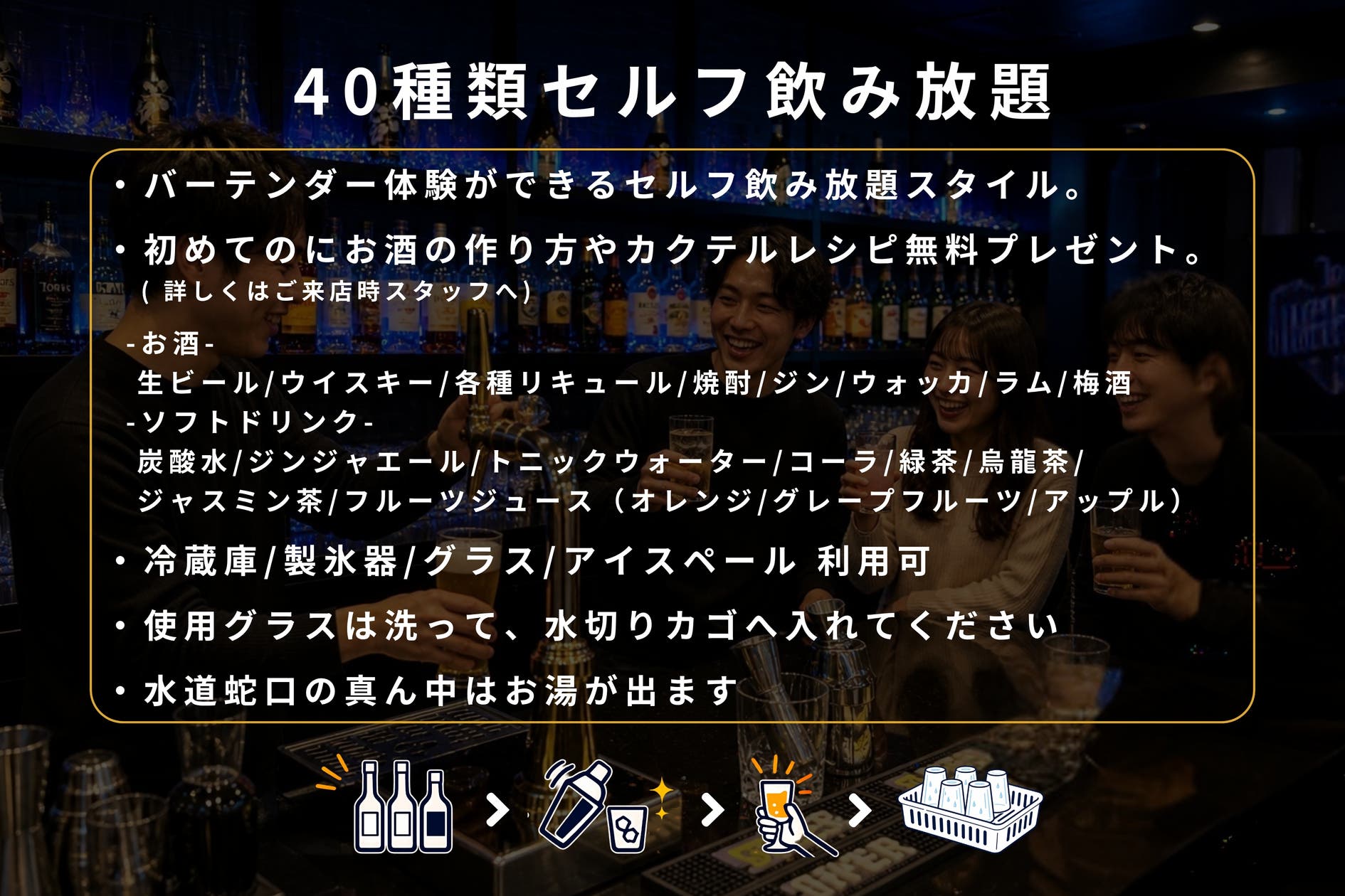 BAR完全貸切/セルフ飲み放題880円/カラオケ・ダーツ無料/結婚式２次会/誕生日会/Bar TK 心斎橋の写真21